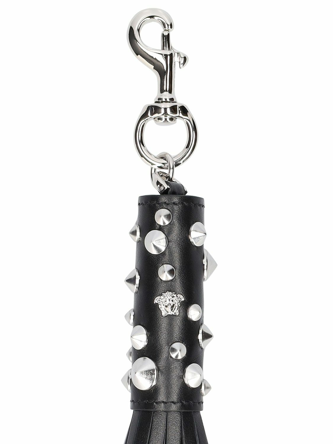 VERSACE - Studded Leather Charm W/ Fringes Versace