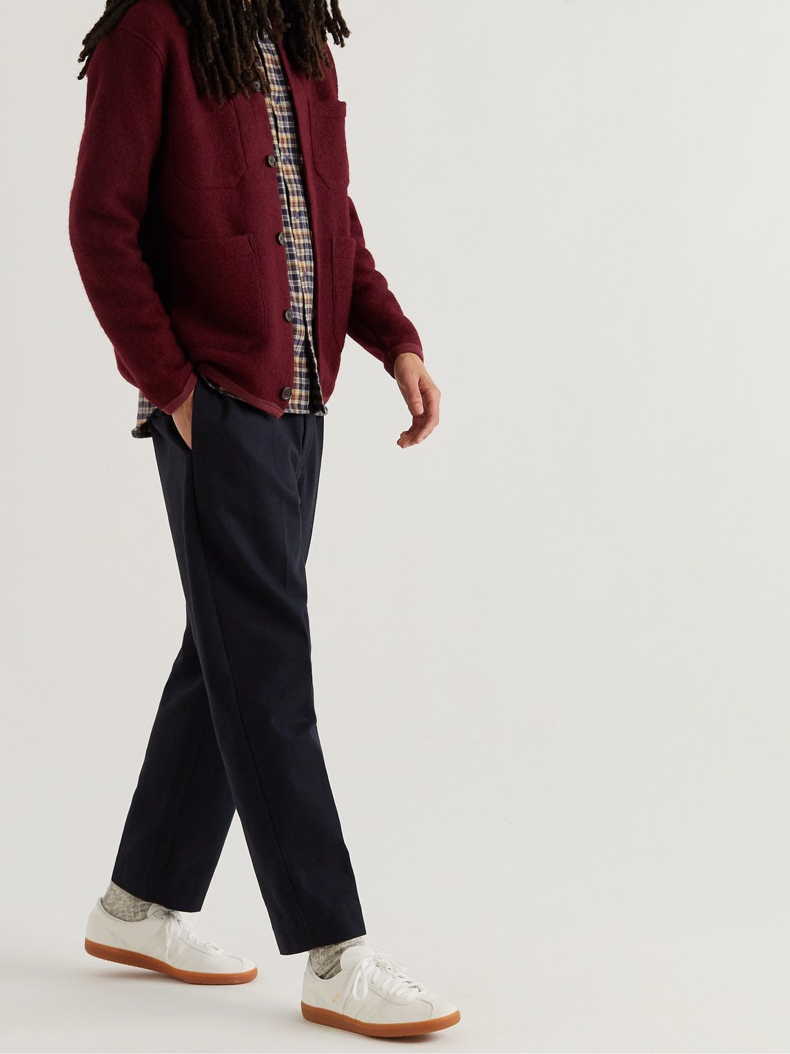 Universal Works - Wool-Blend Fleece Cardigan - Red Universal Works