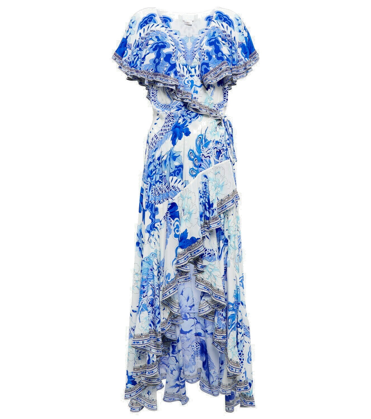 Camilla Floral frilled silk maxi dress Camilla