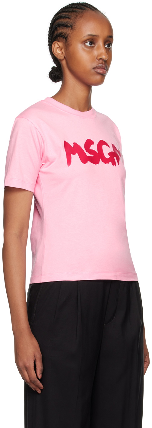 MSGM Pink Printed T-Shirt MSGM