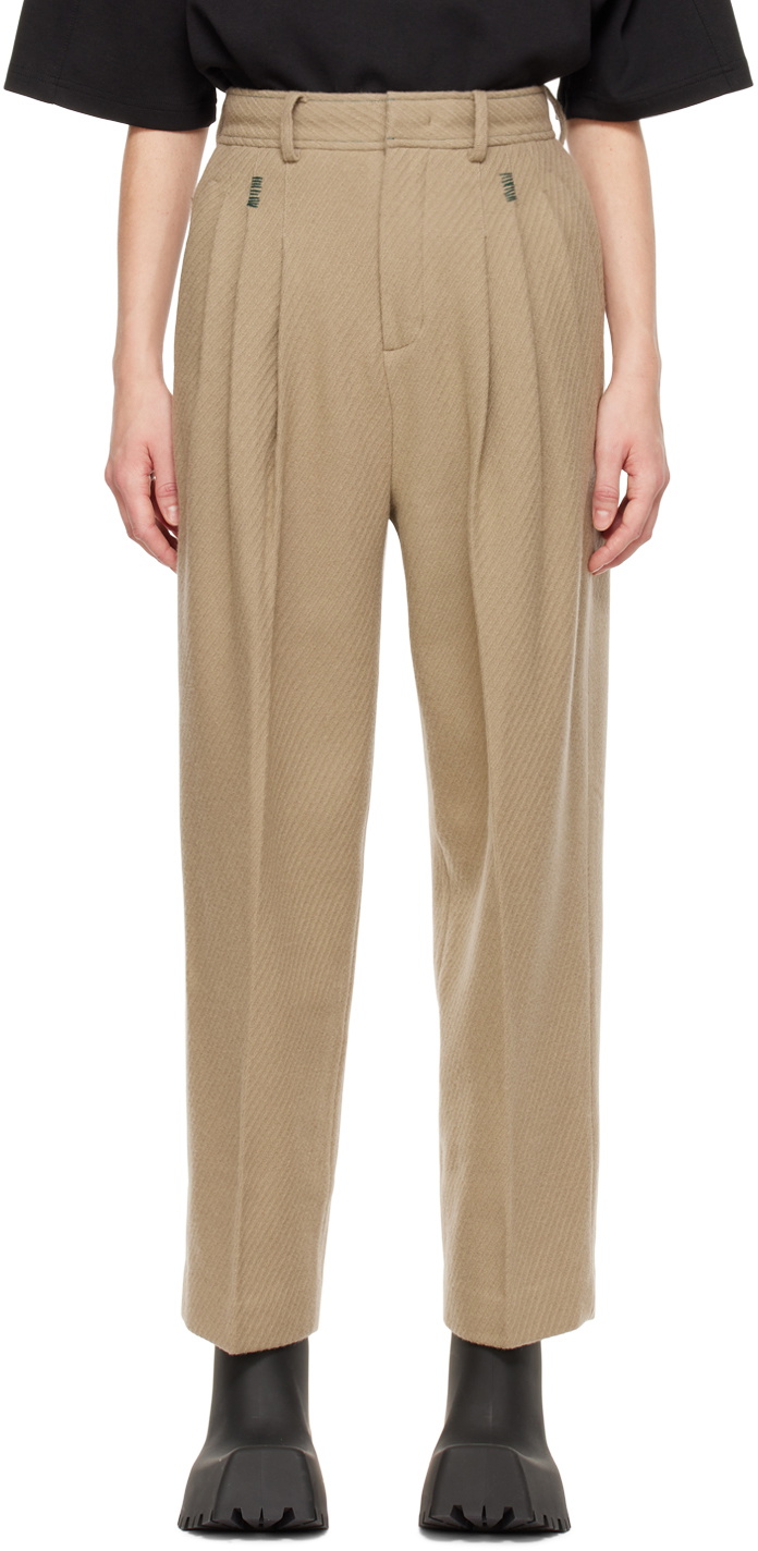 ADER error Beige Pleated Trousers ADER error
