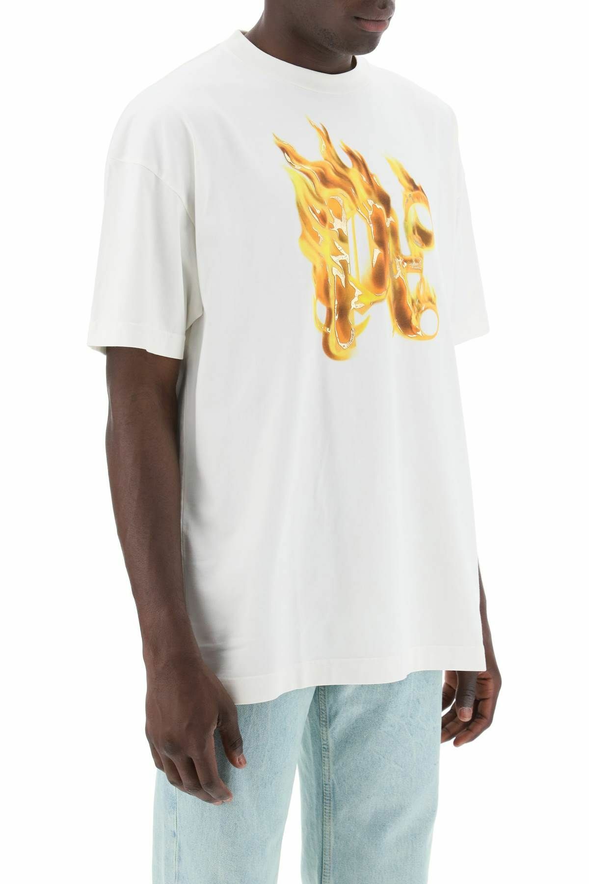 PALM ANGELS "burning monogram t White Palm Angels