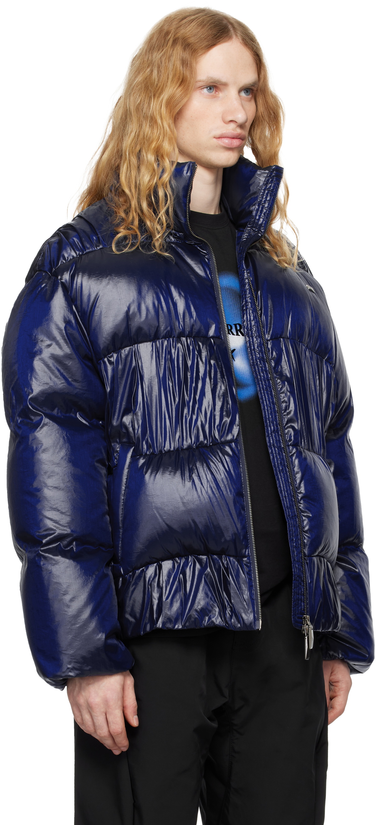 ADER error Blue Quilted Down Jacket ADER error