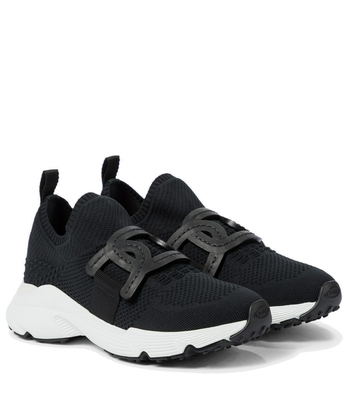 Tod's - Leather-trimmed knit sneakers Tod's