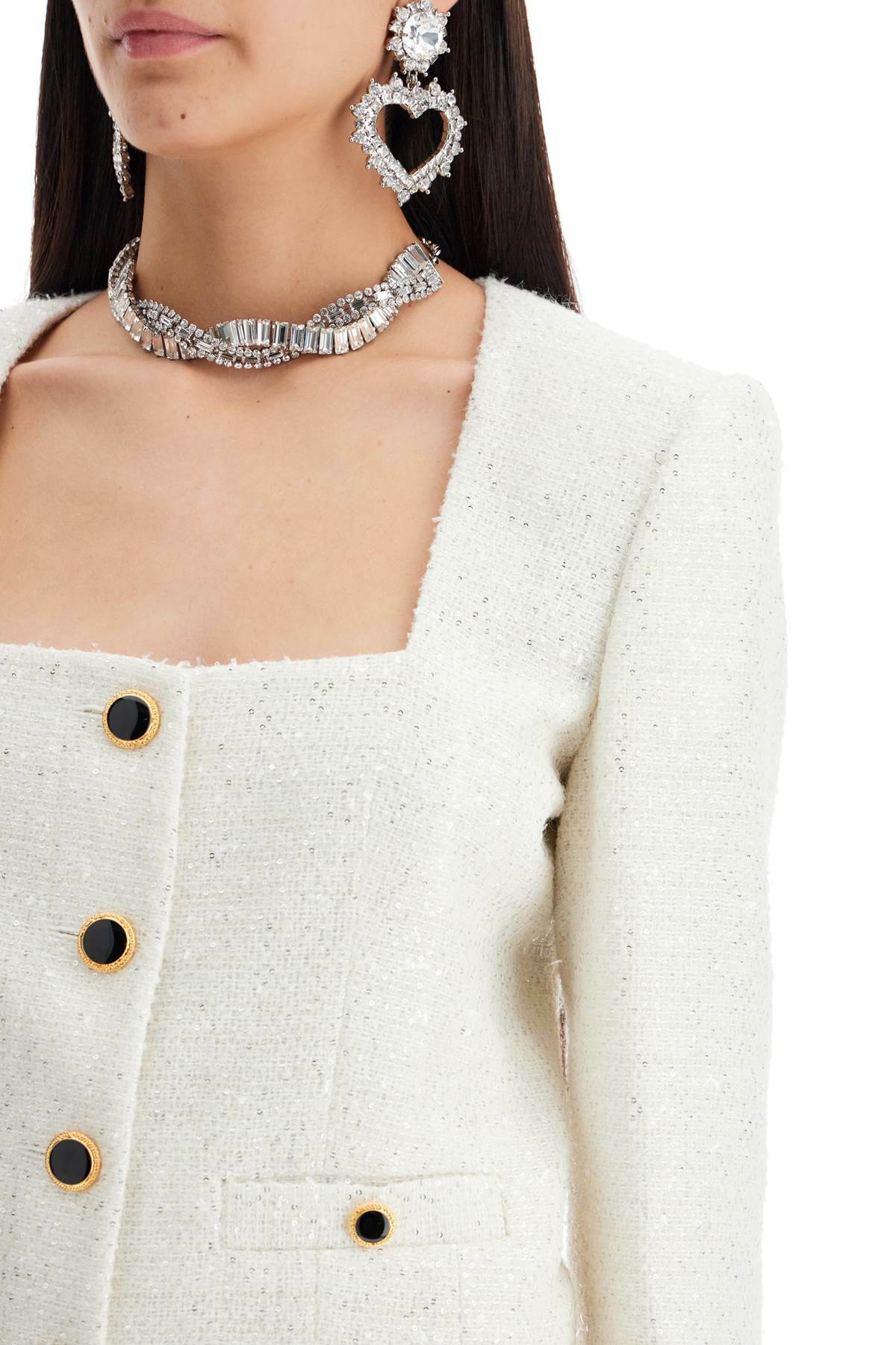 ALESSANDRA RICH tweed jacket with sequins embell White Alessandra Rich