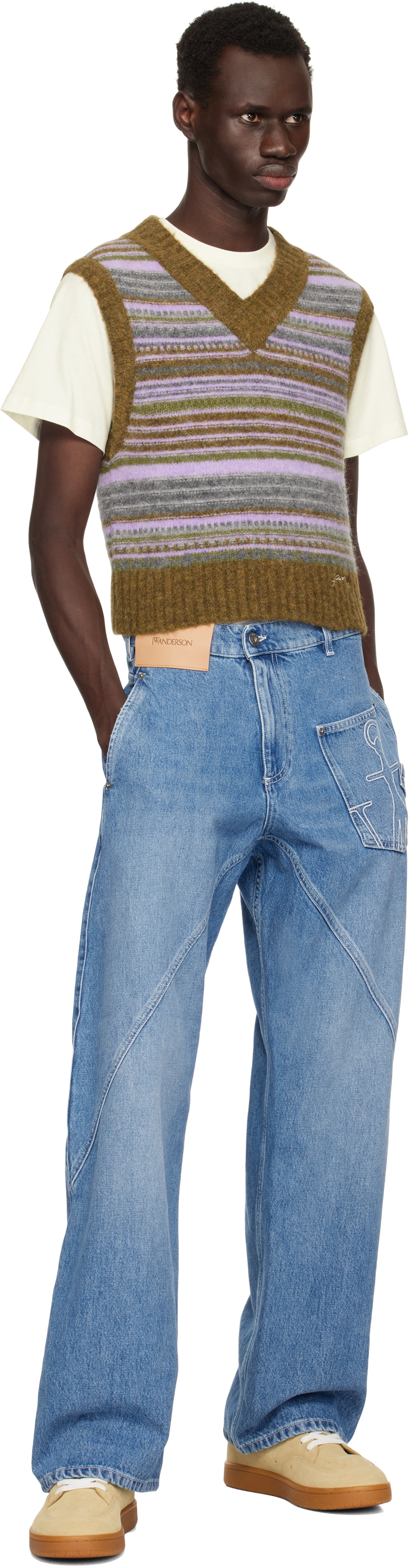 GANNI Multicolor Soft Wool Stripe Vest GANNI