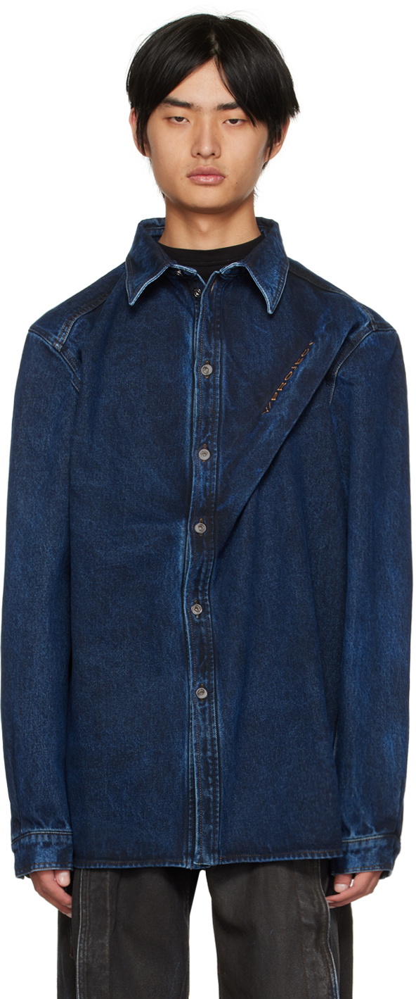 Y/Project Navy Pinched Shirt Y/Project