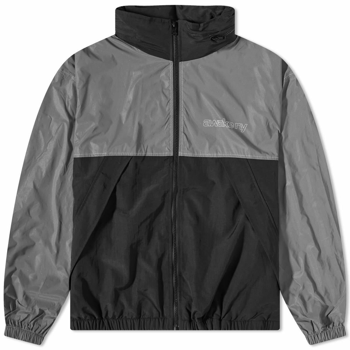 Awake NY Men's 3M Nylon Shell Jacket in Black/Silver Awake NY