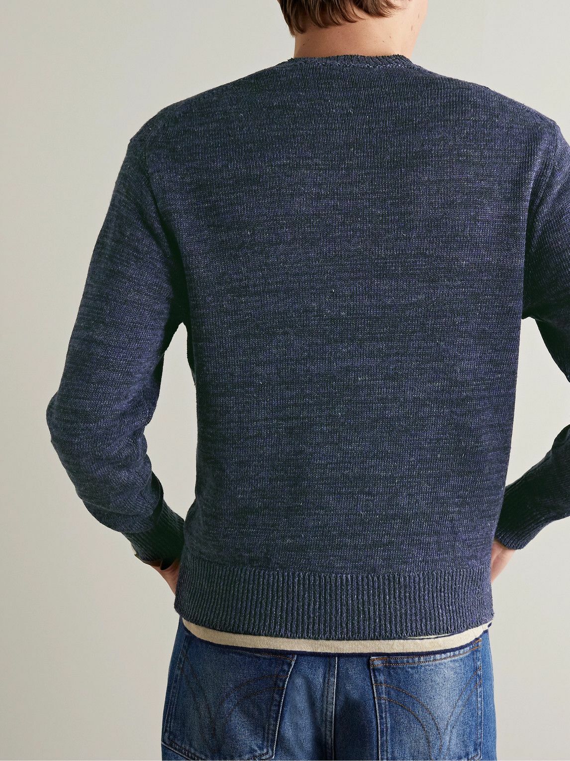 Inis Meáin - Donegal Linen Sweater - Blue Inis Meáin
