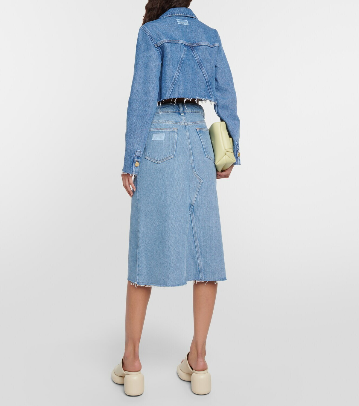 Ganni Cropped denim jacket GANNI