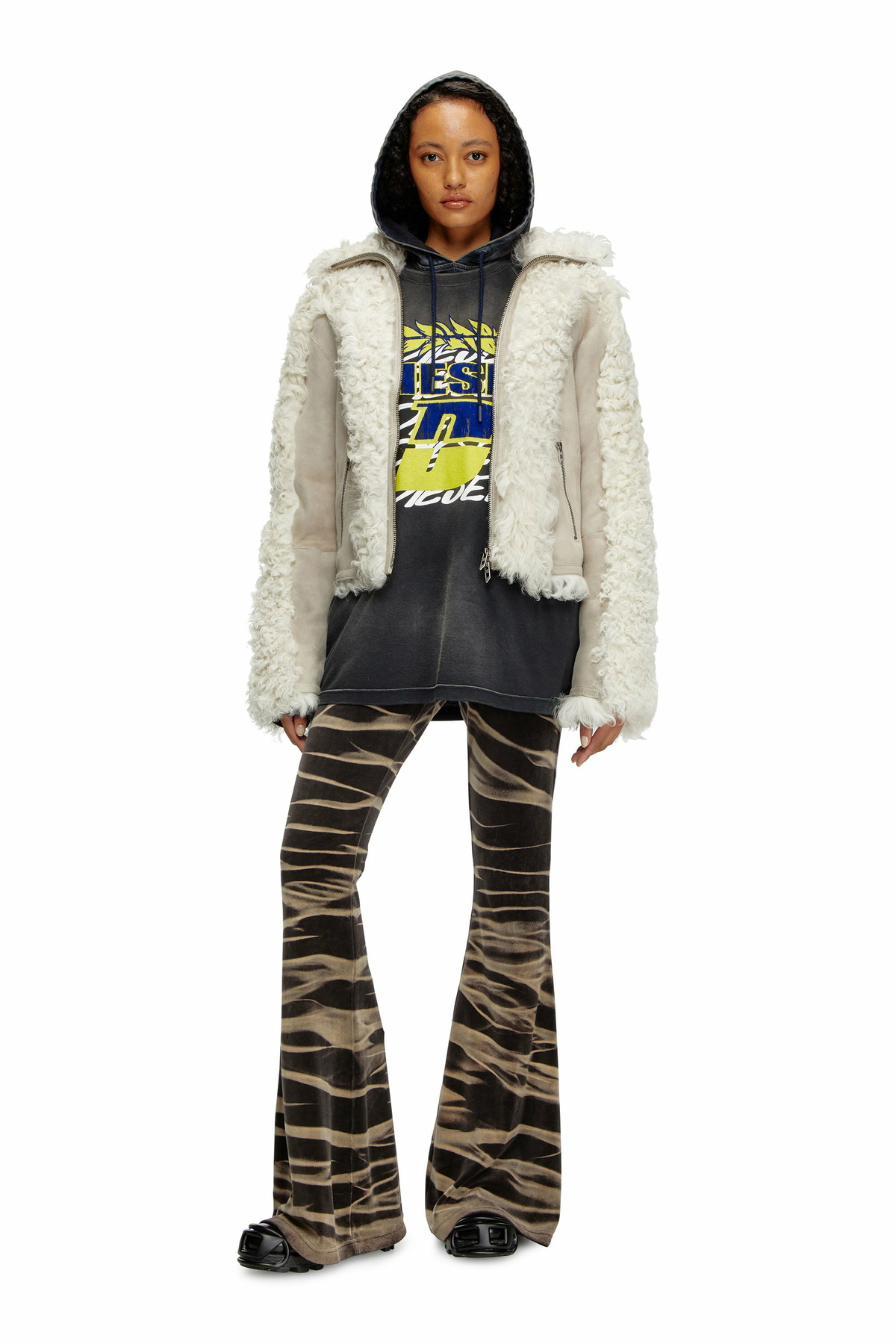 Diesel Shearling jacket - Leather jackets Womens in White Diesel