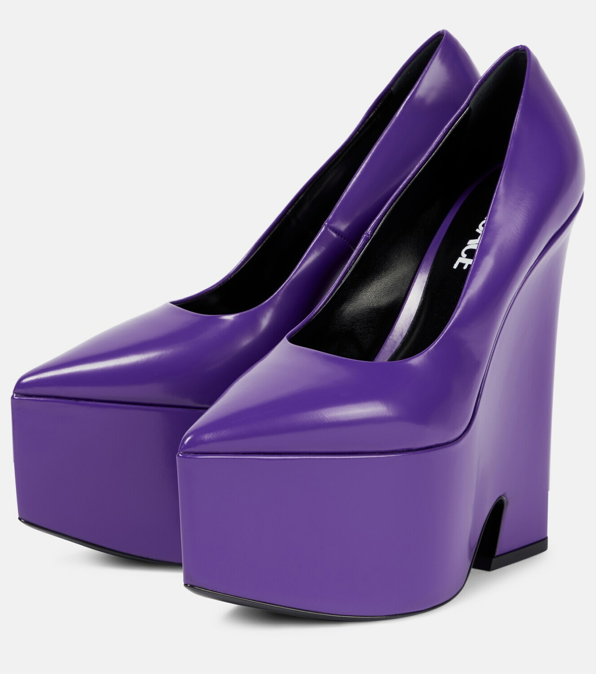 Versace - Tempest leather platform pumps Versace