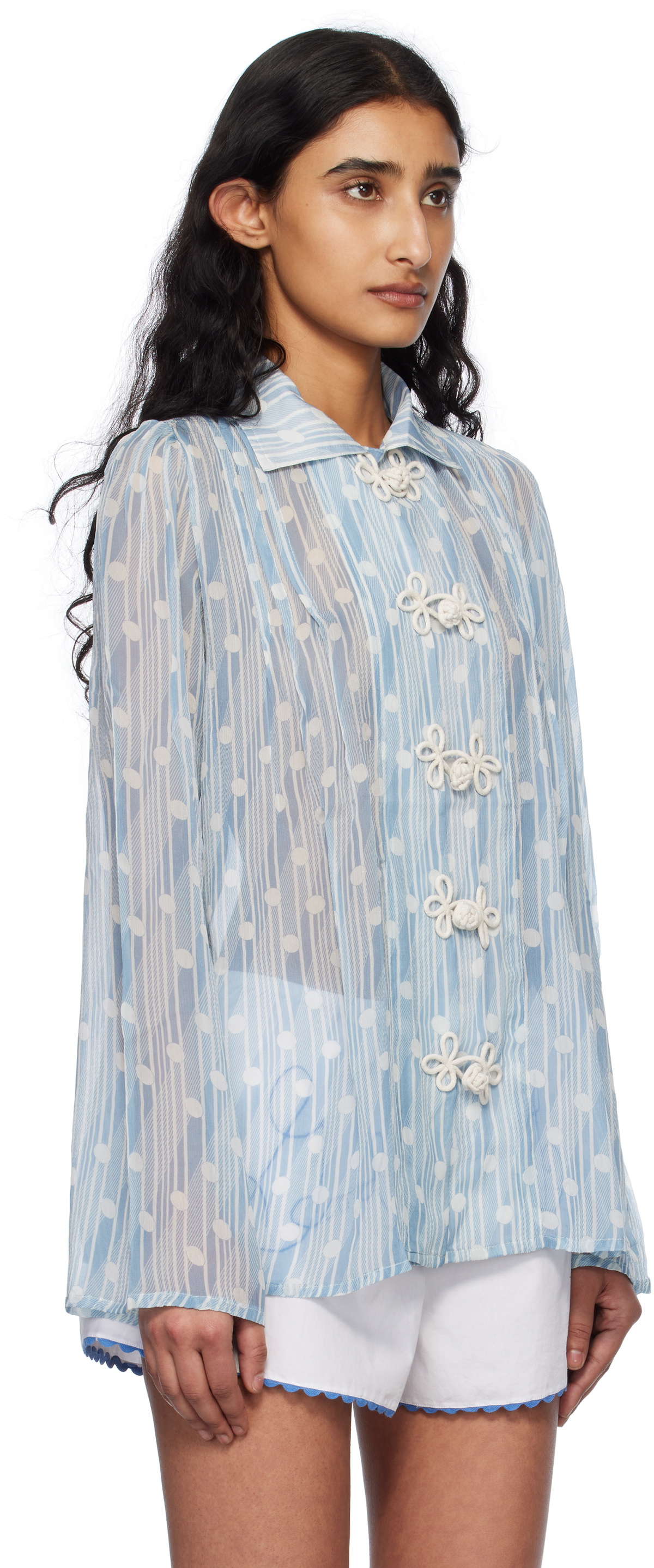 Bode Blue Meridian Blouse Bode