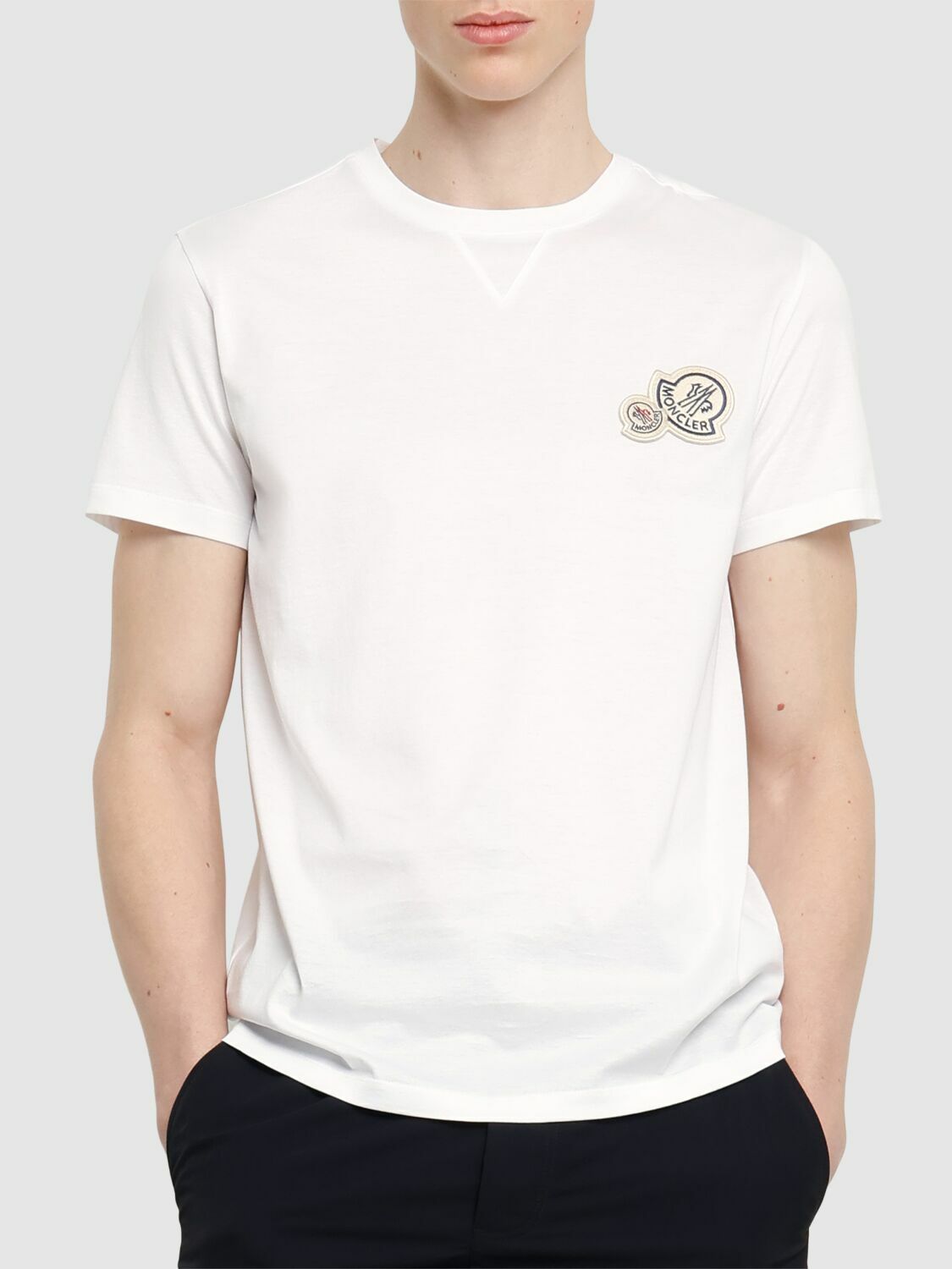 MONCLER Double Logo Patch Cotton T-shirt Moncler