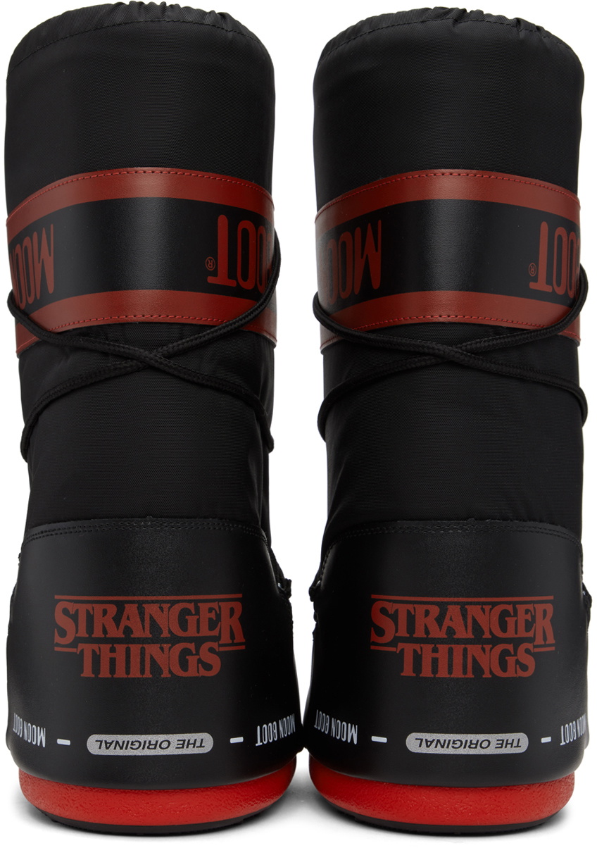 Moon Boot Black & Red Stranger Things Upside Down Boots Moon Boot