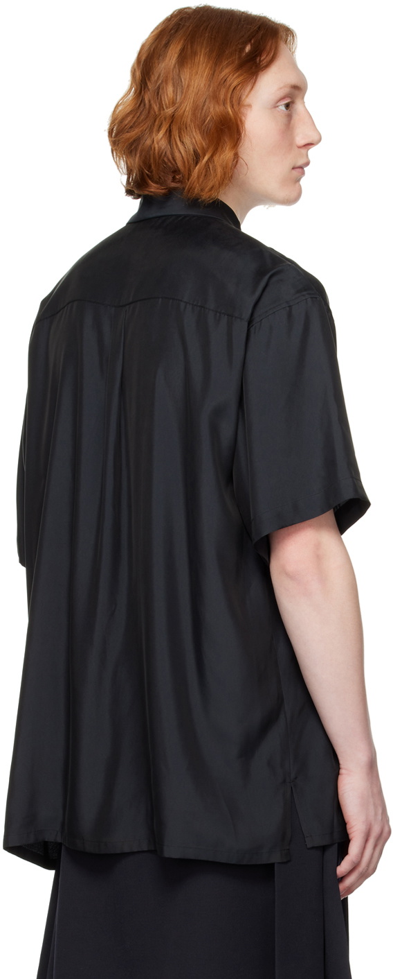stein Black Oversized Open Collar Shirt stein