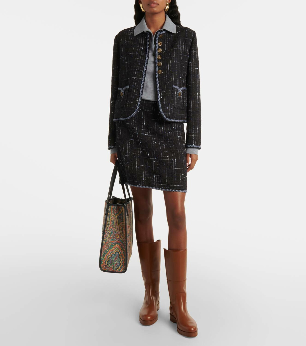 Etro Cotton and linen-blend tweed jacket Etro