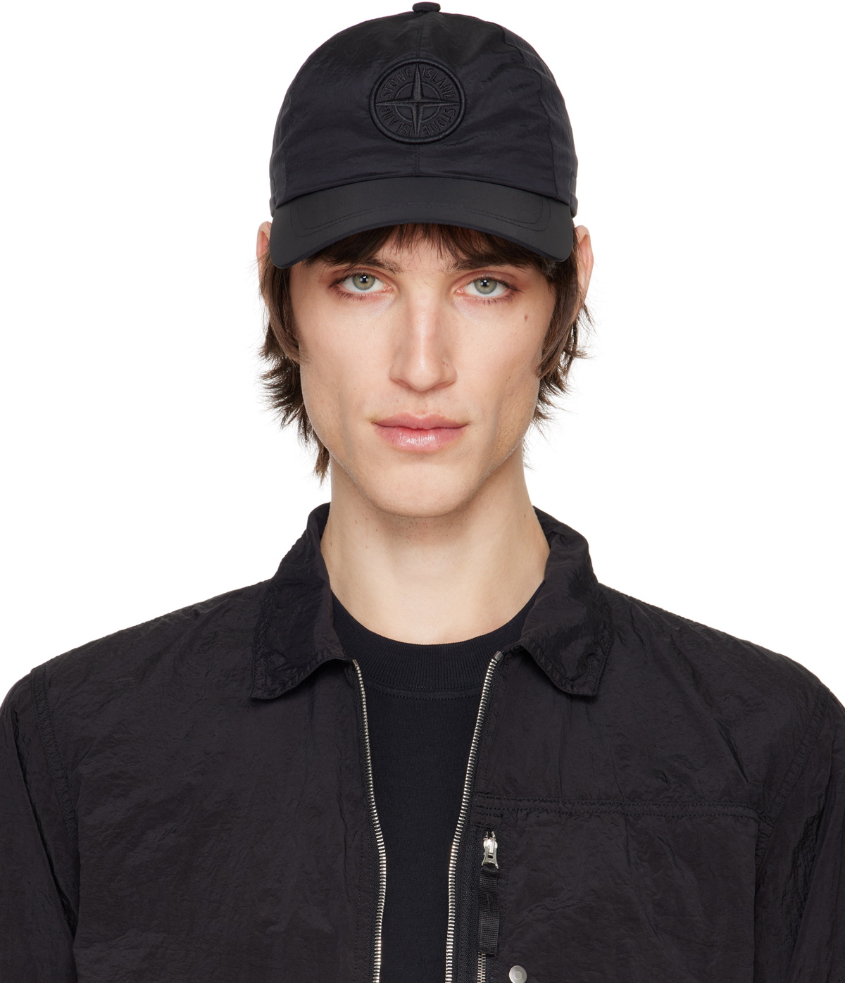 Stone Island Black Nylon Metal ECONYL Cap Stone Island