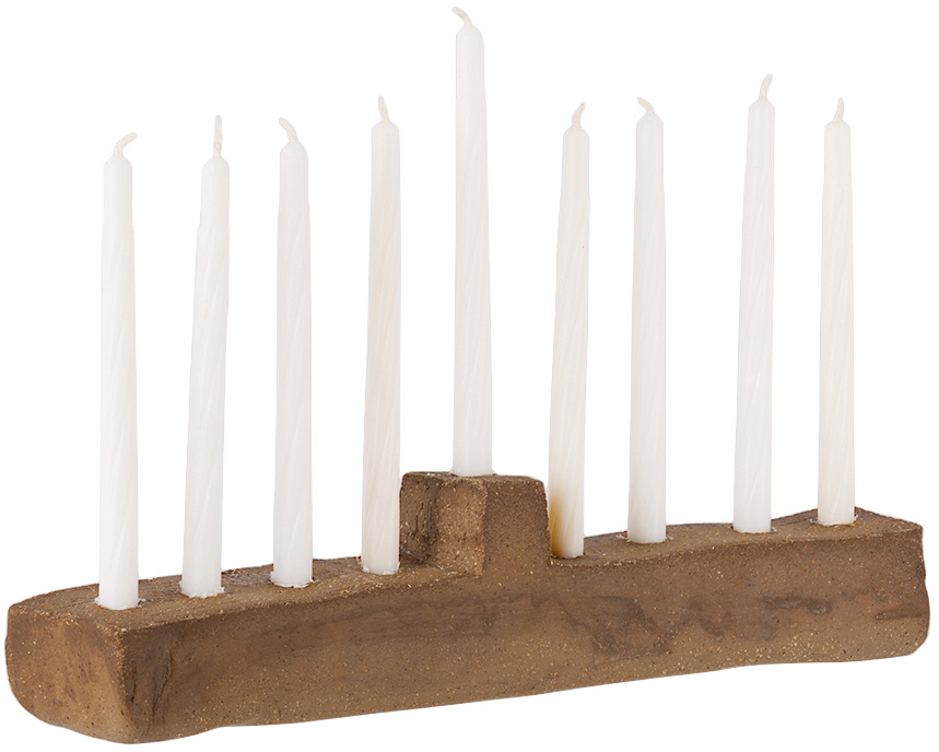 Lily Pearmain Brown Woodfired Menorah