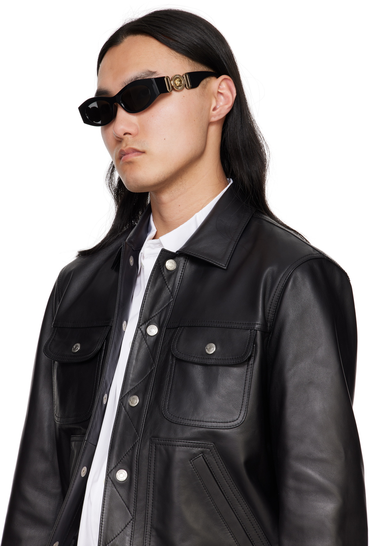 Versace Black Medusa Biggie Cat-Eye Sunglasses Versace