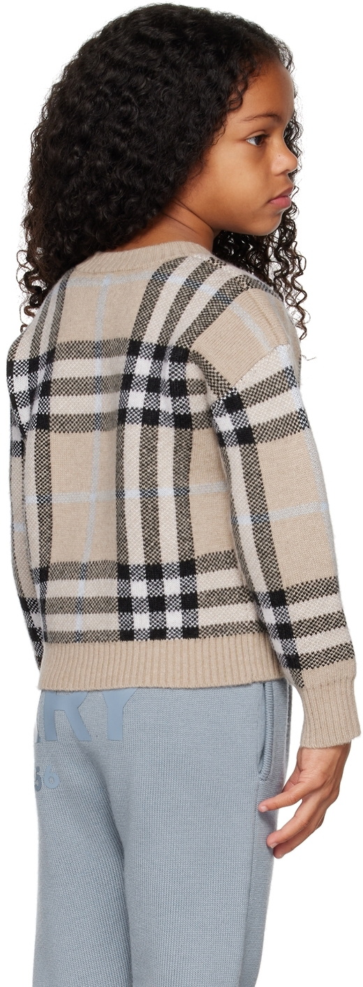 Burberry Kids Beige Vintage Check Cardigan Burberry