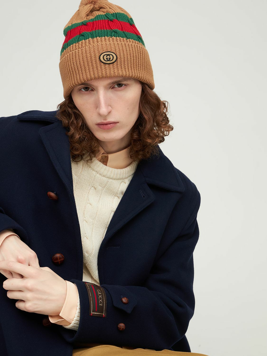 GUCCI Web Wool Knit Hat