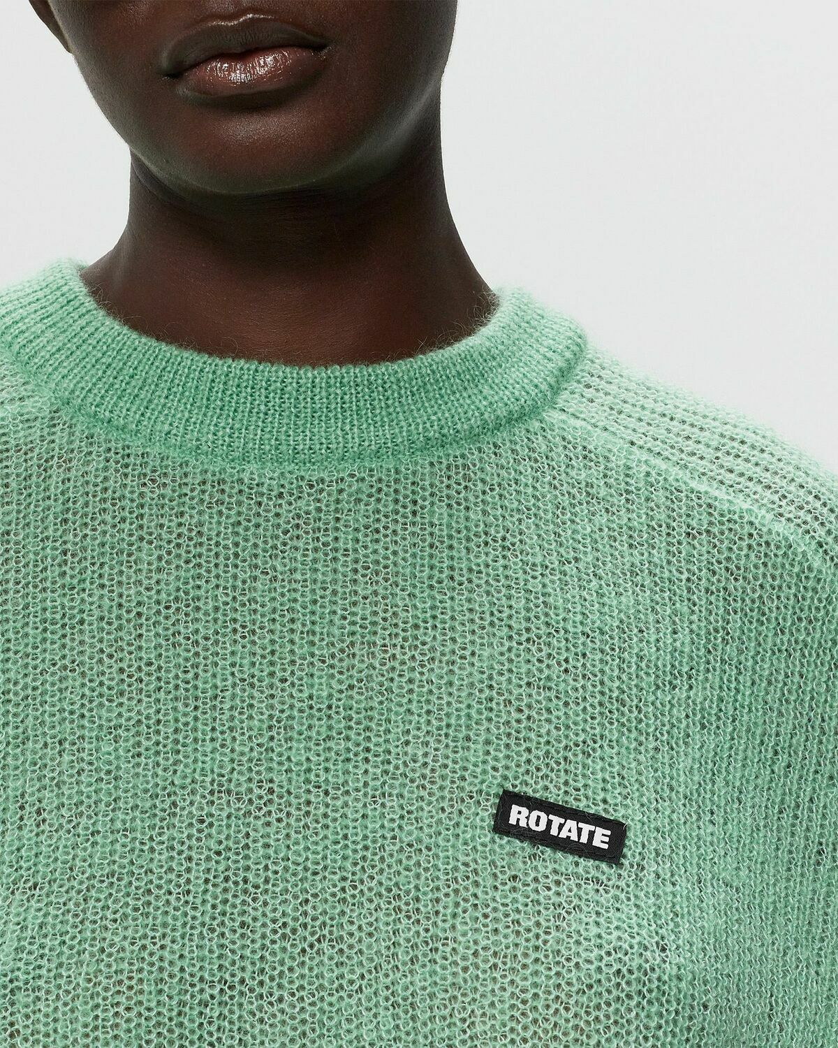 Rotate Birger Christensen Light Knit Logo Sweater Green - Womens ...