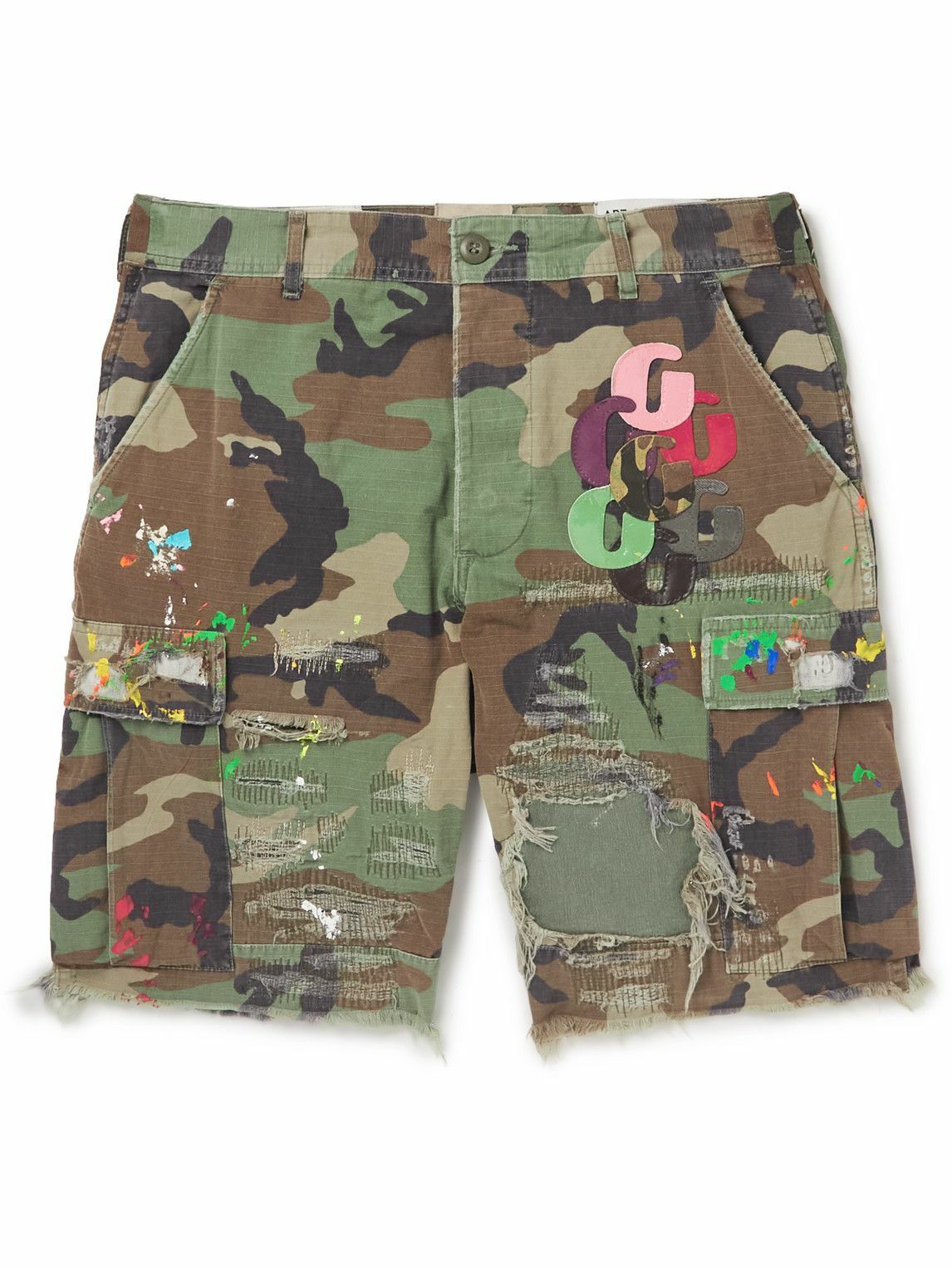 Gallery Dept. - Straight-Leg Appliquéd Camouflage-Print Cotton-Ripstop ...