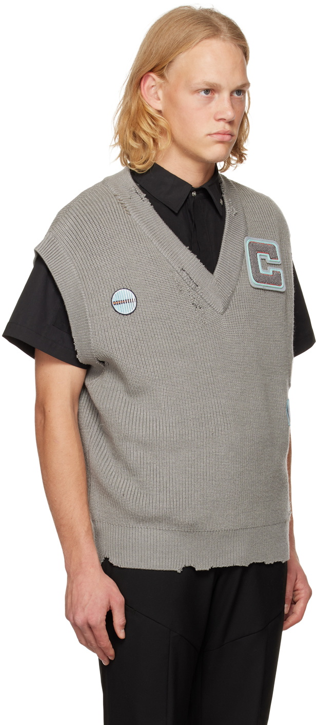 C2H4 Gray Distressed Vest C2H4