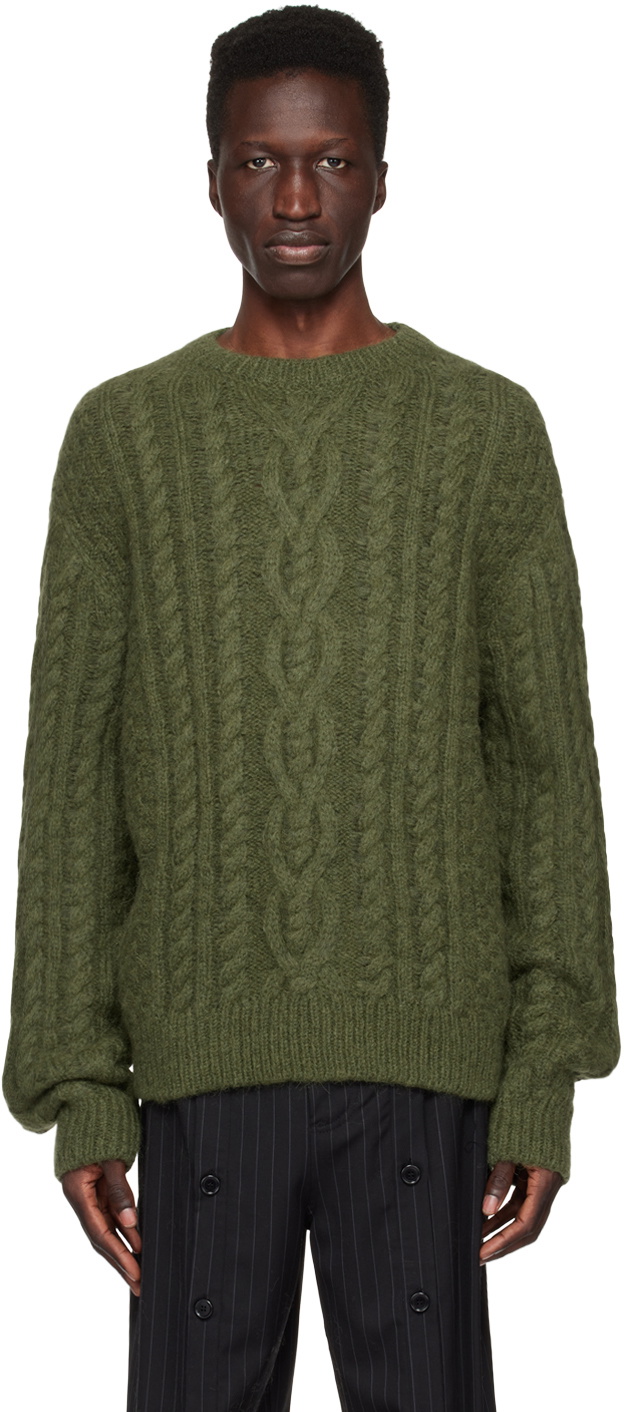 Simone Rocha Green Embellished Sweater Simone Rocha