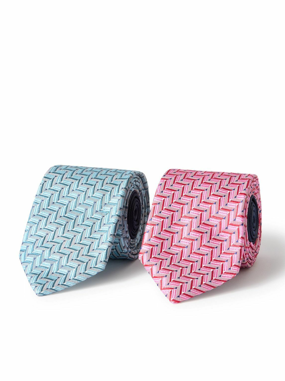 Missoni - Set of Two 7cm Embroidered Silk-Jacquard Ties Missoni