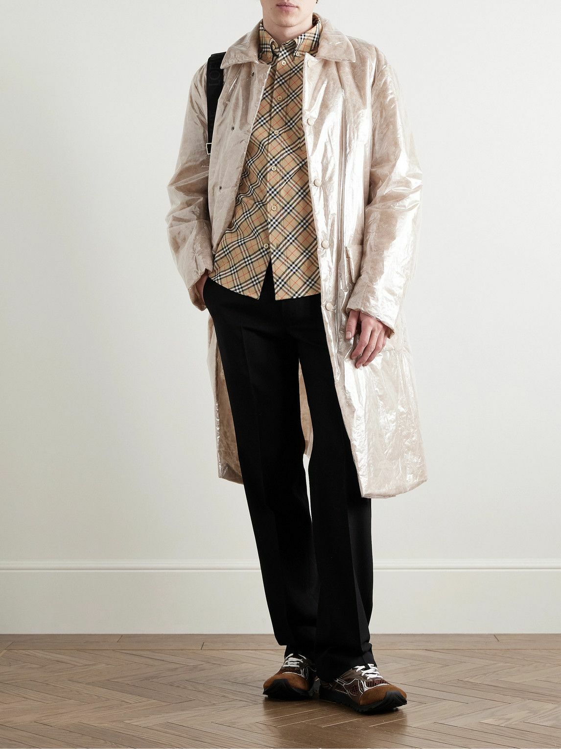 Burberry - Slim-Fit Button-Down Collar Checked Cotton Oxford Shirt - Brown Burberry