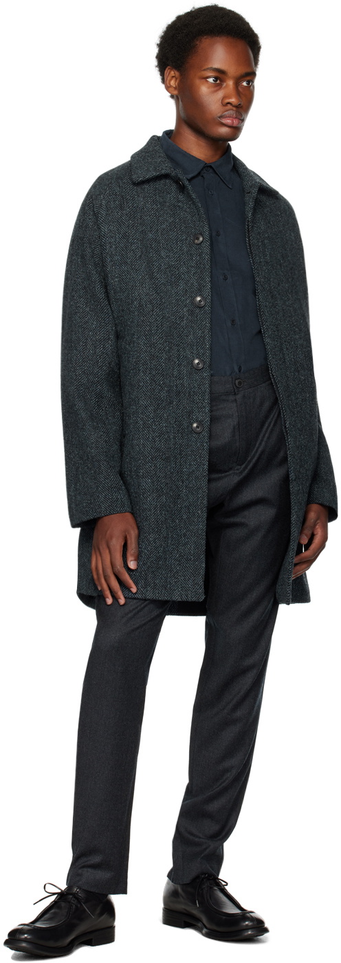 Sunspel Blue Car Coat Sunspel