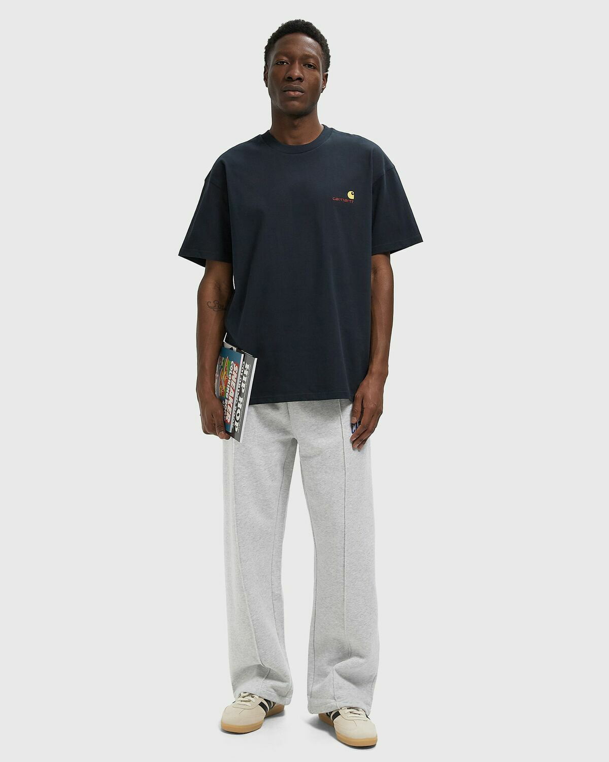 Carhartt WIP S/S American Script Tee Black Mens Longsleefe Carhartt WIP