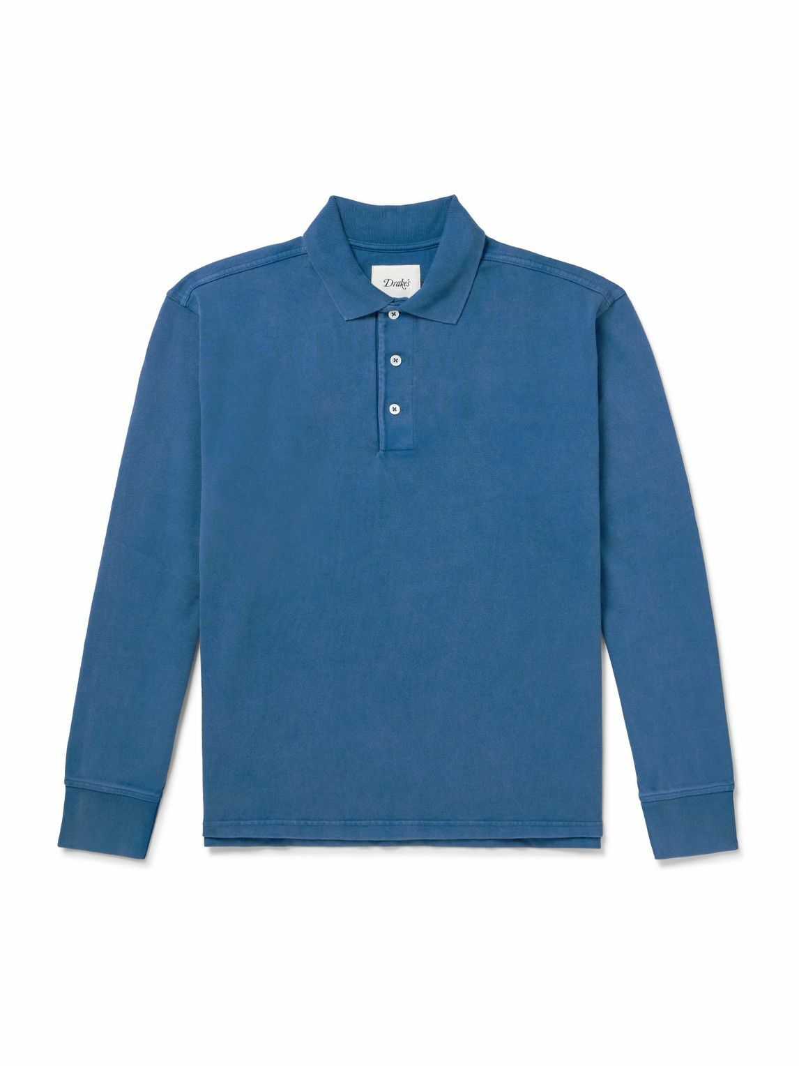 Drake's - Cotton-Jersey Polo Shirt - Blue Drake's