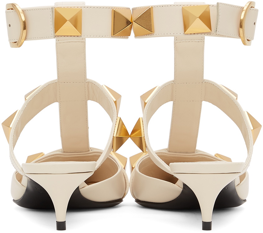 Valentino Garavani White Medium Roman Stud Heels Valentino Garavani