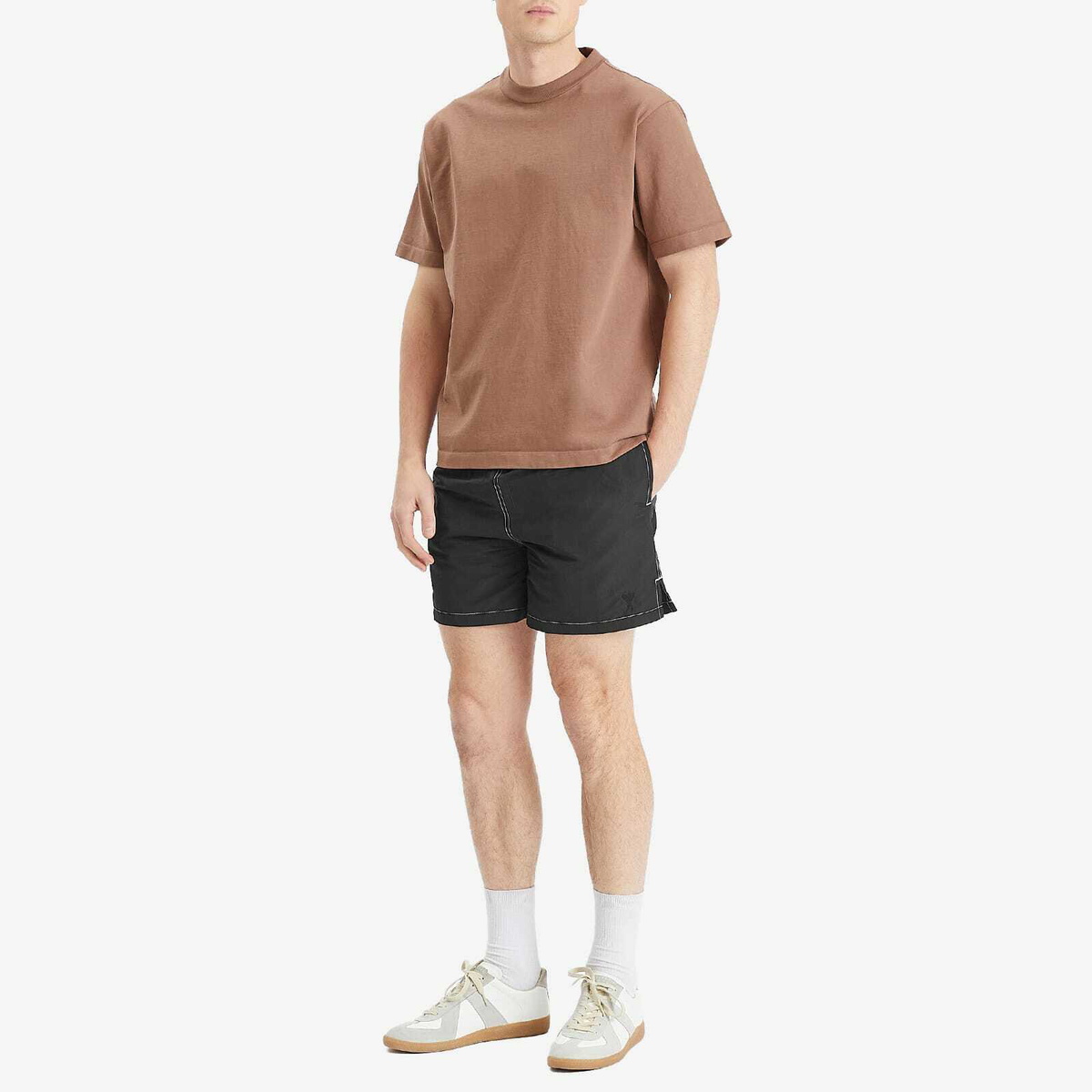 AMI Paris Men's Beach Short in Black AMI