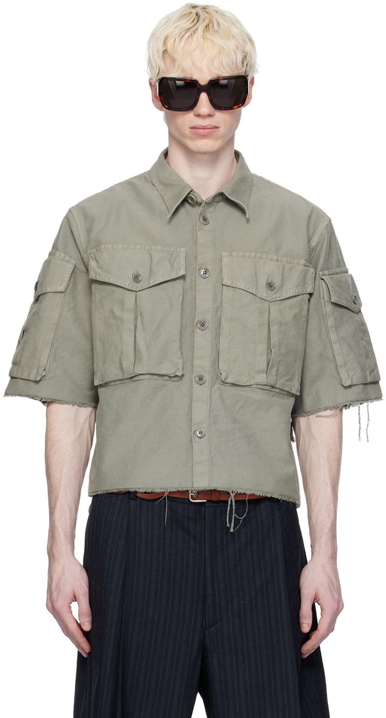 Dries Van Noten Gray Overdyed Shirt Dries Van Noten