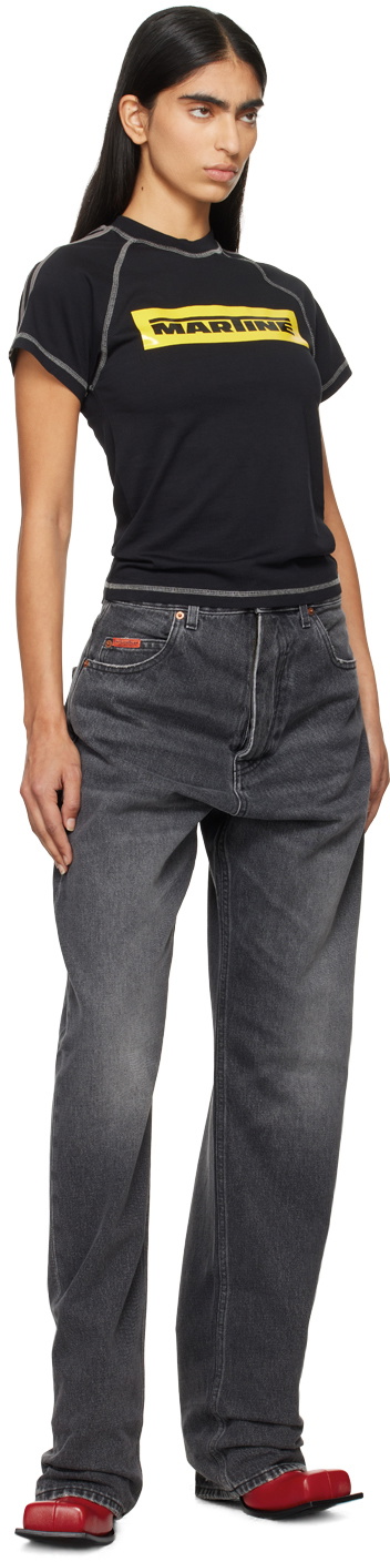 Martine Rose Black Open Fly Jeans Martine Rose