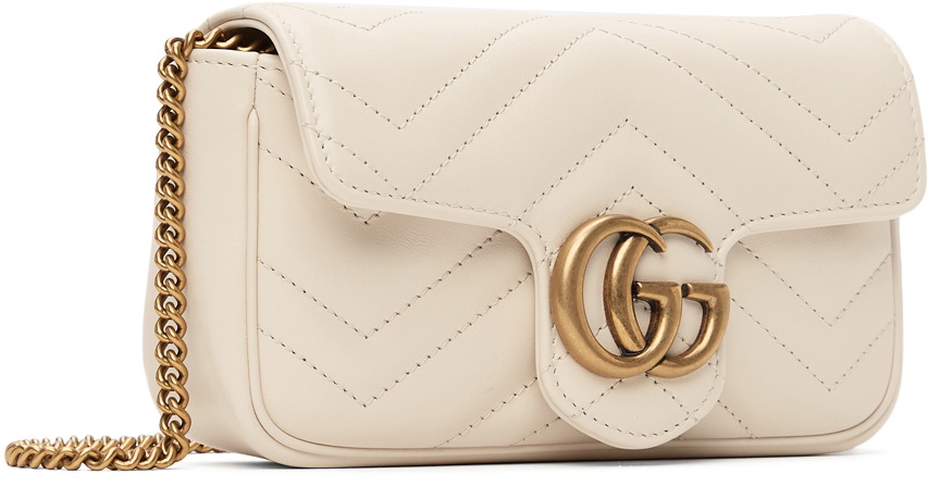 Gucci White Super Mini GG Marmont Bag Gucci
