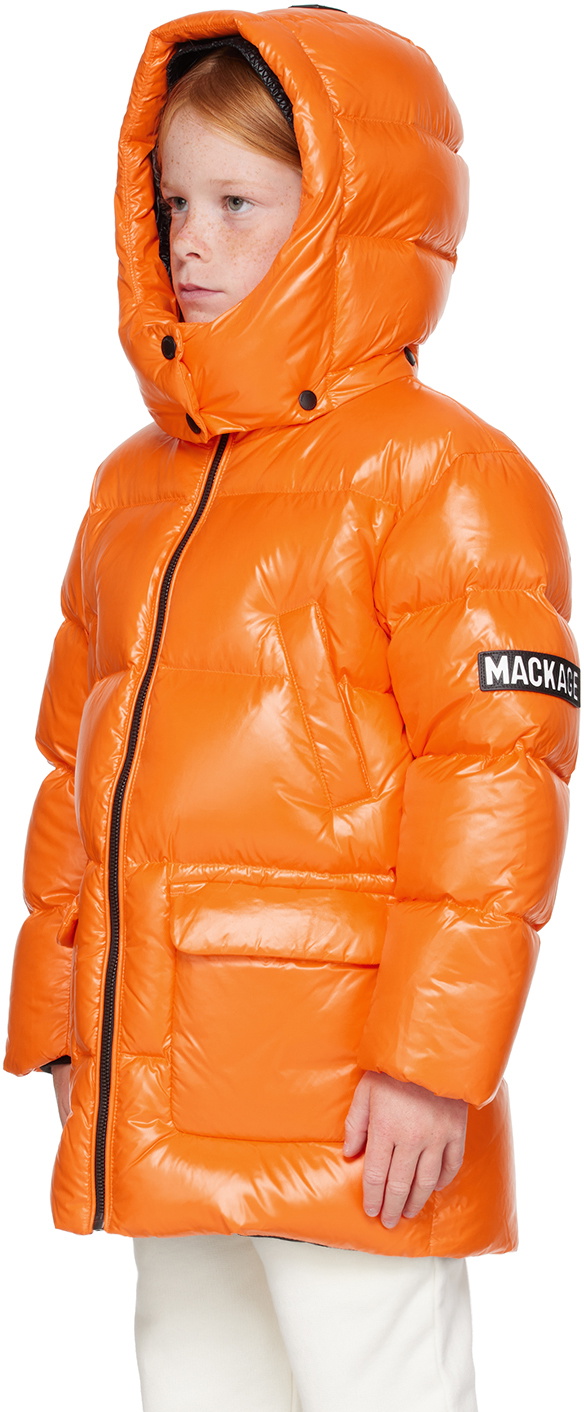 MACKAGE Kids Orange Kennie Down Coat Mackage