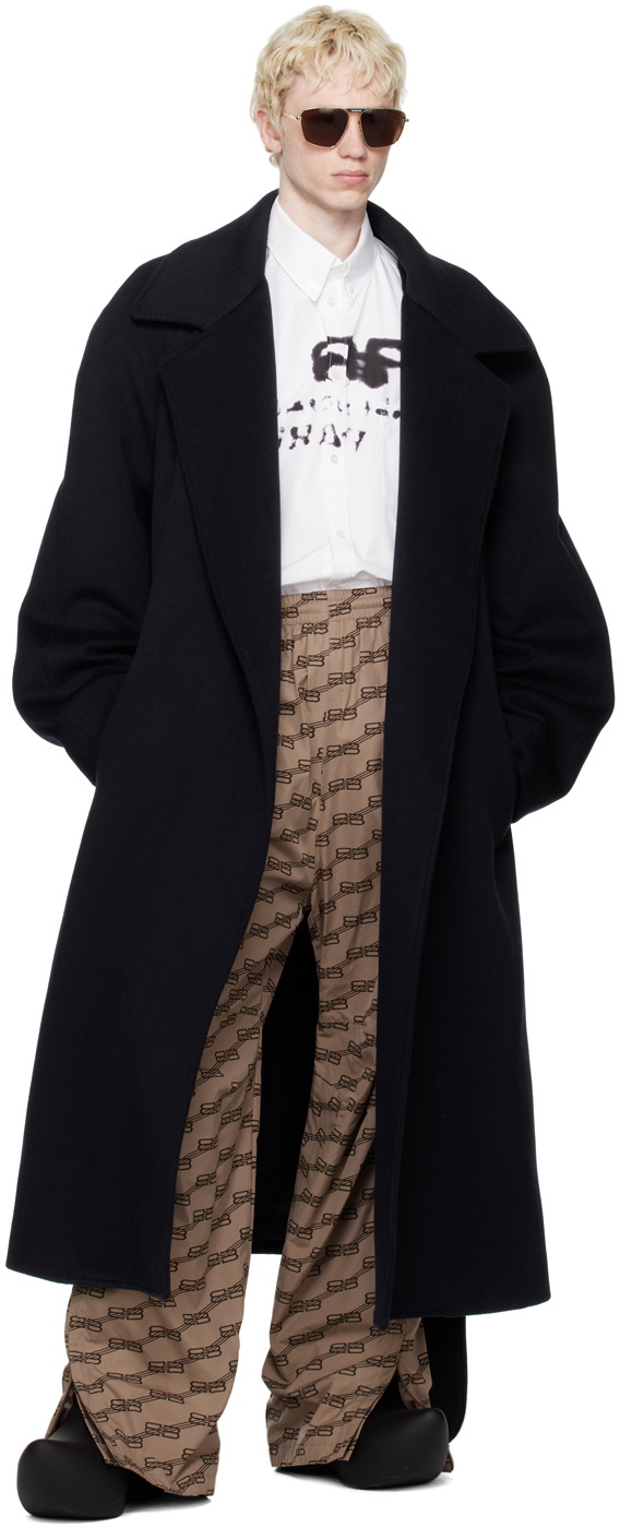 Balenciaga Navy Raglan Coat Balenciaga