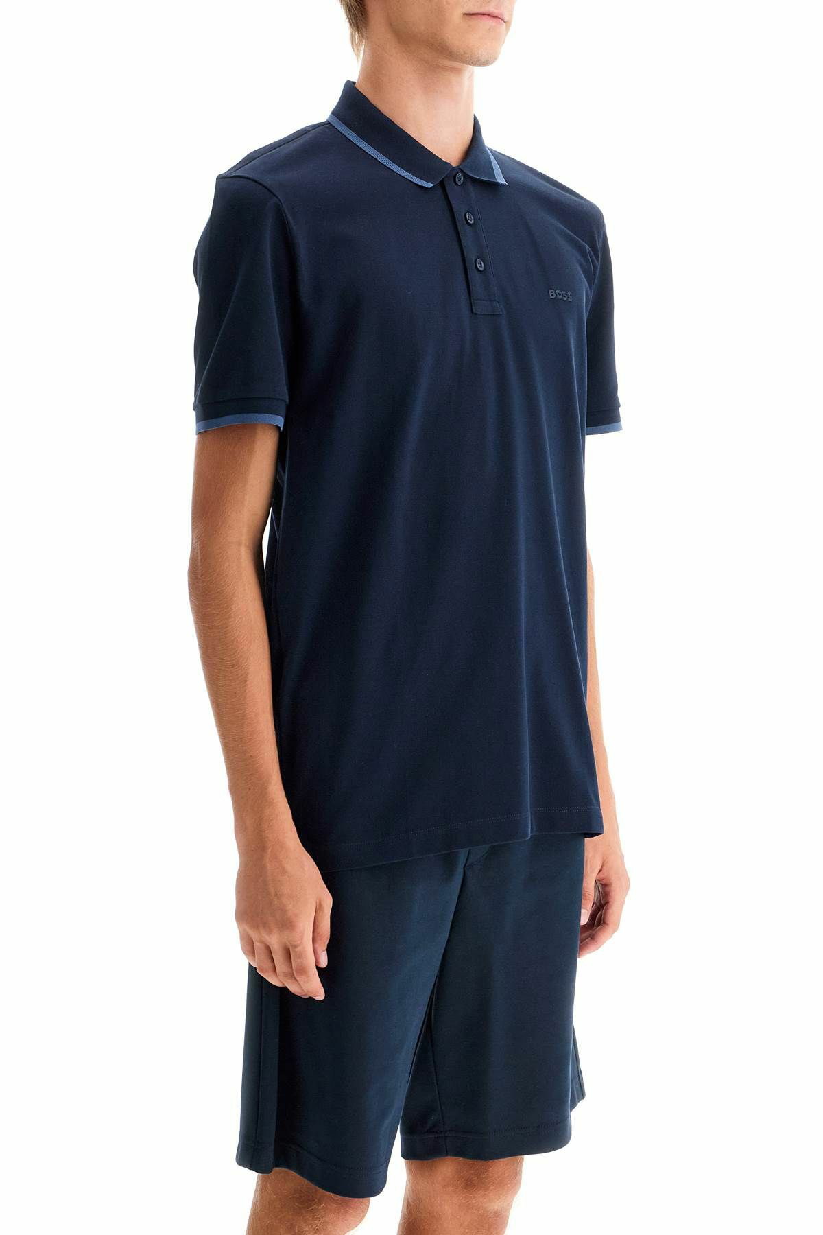 BOSS polo shirt with contrasting edges Blue BOSS