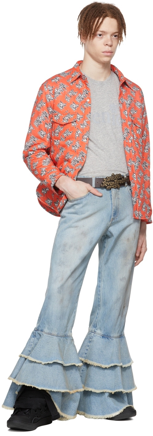 ERL Orange Cotton Over Shirt ERL