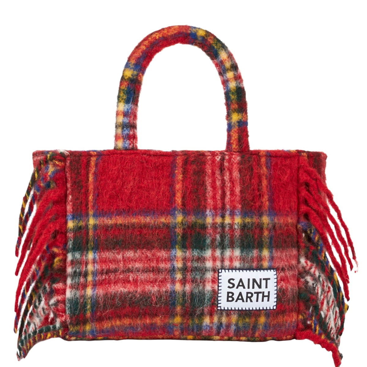 MC2 Saint Barth Colette Blanket Handbag With Tartan Print MC2 Saint Barth