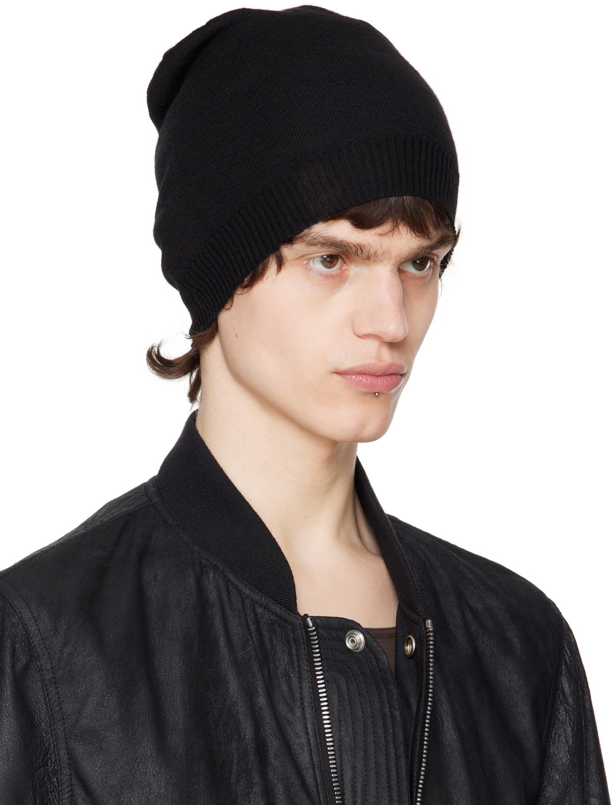 Rick Owens Black Hollywood Medium Beanie Rick Owens