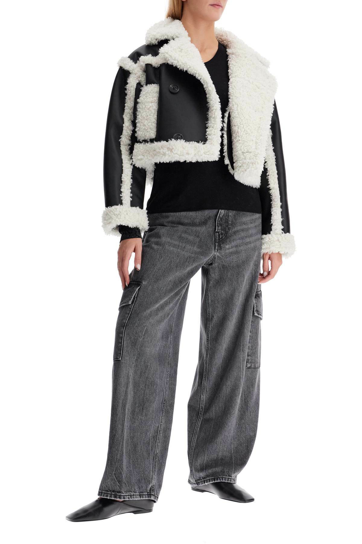 STAND STUDIO 'cropped faux leather jacket kristy Black Stand Studio