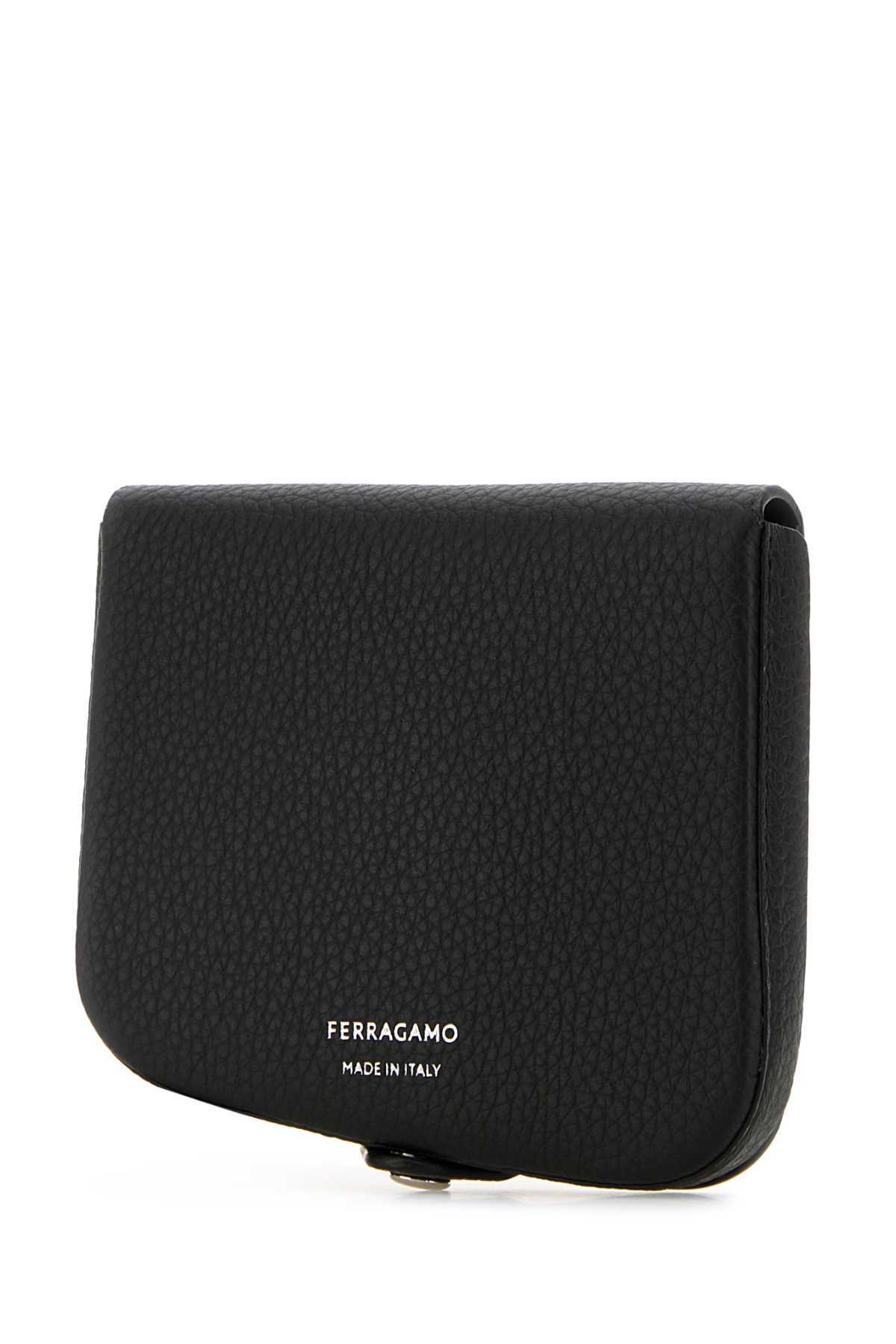 Ferragamo Black Leather Coin Purse Salvatore Ferragamo