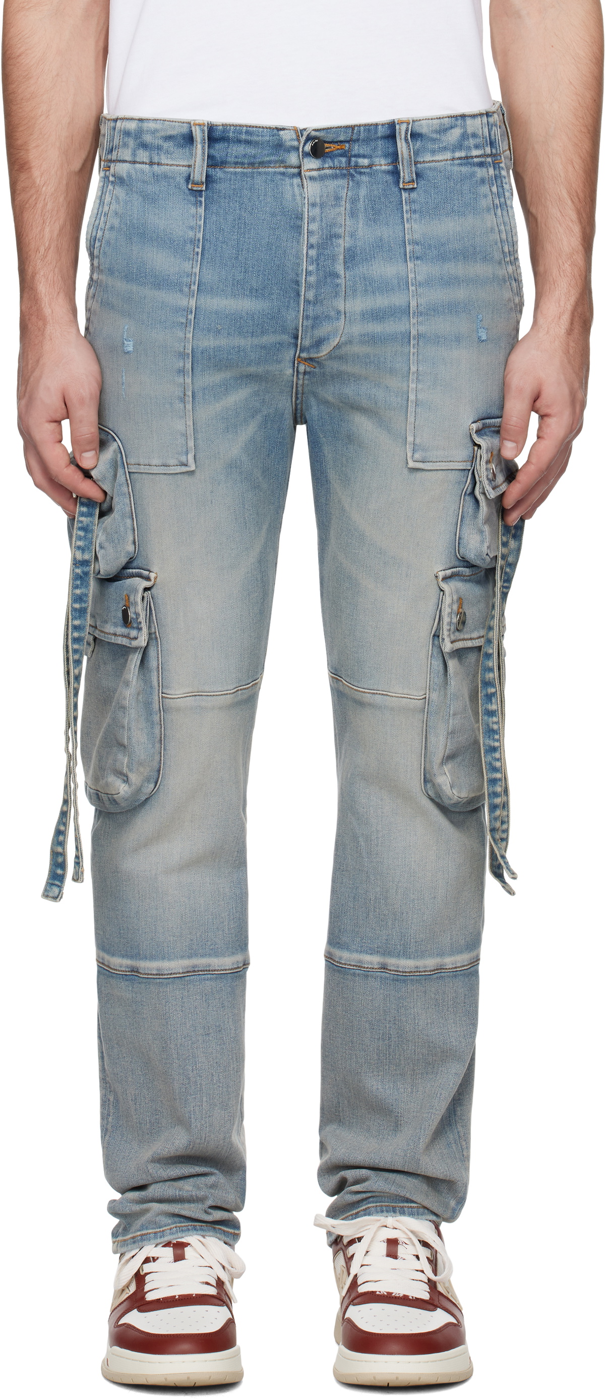 AMIRI Blue Tactical Denim Cargo Pants Amiri
