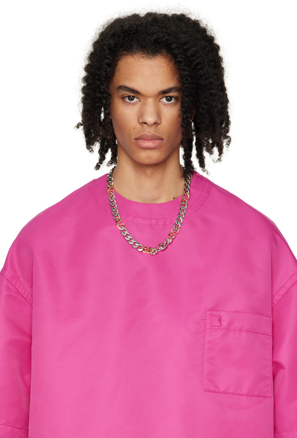 Valentino Garavani Silver & Gold VLogo Necklace Valentino Garavani